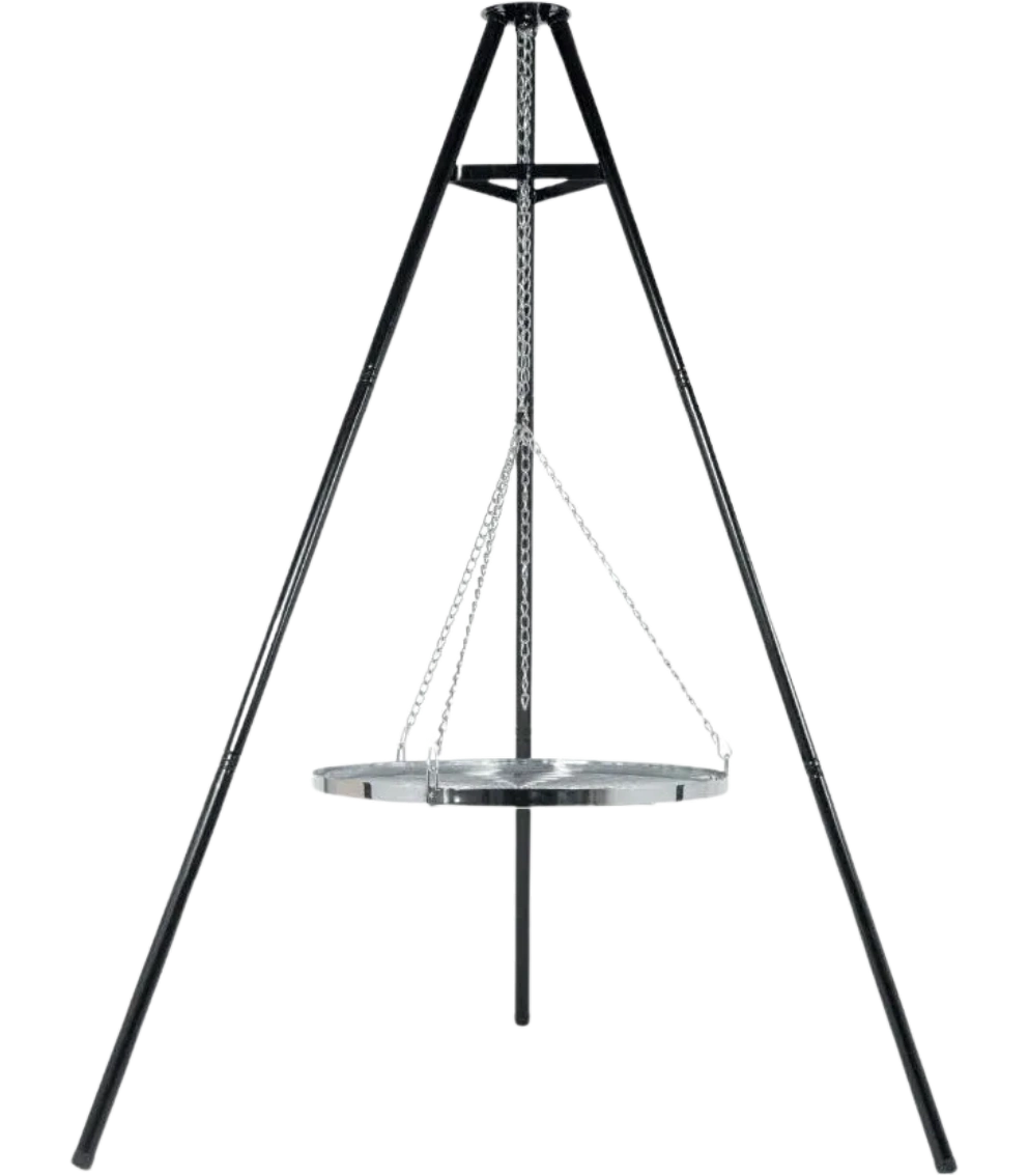 BBQ TRIPOD WITH HANGING GRILL WITH A FREE CARRY/STORAGE BAG