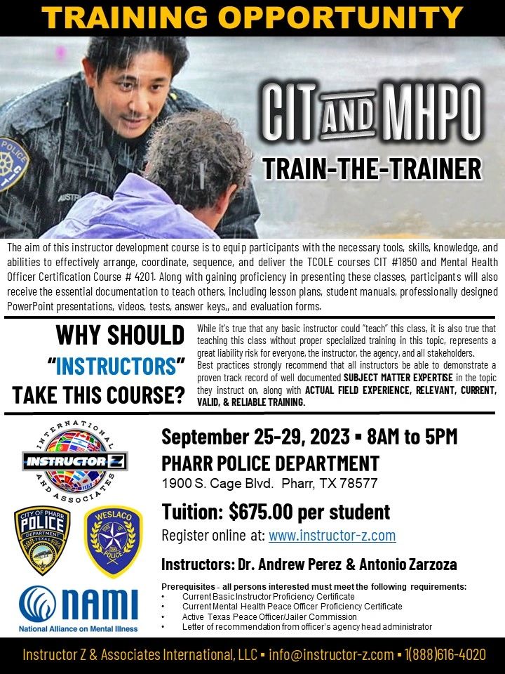 MHO & CIT Train-The-Trainer Course - 40 hr.