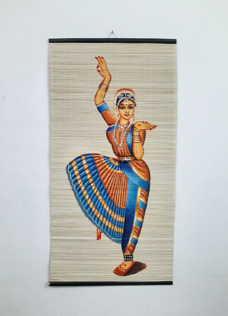 Dancing Lady Bamboo Mat Painting