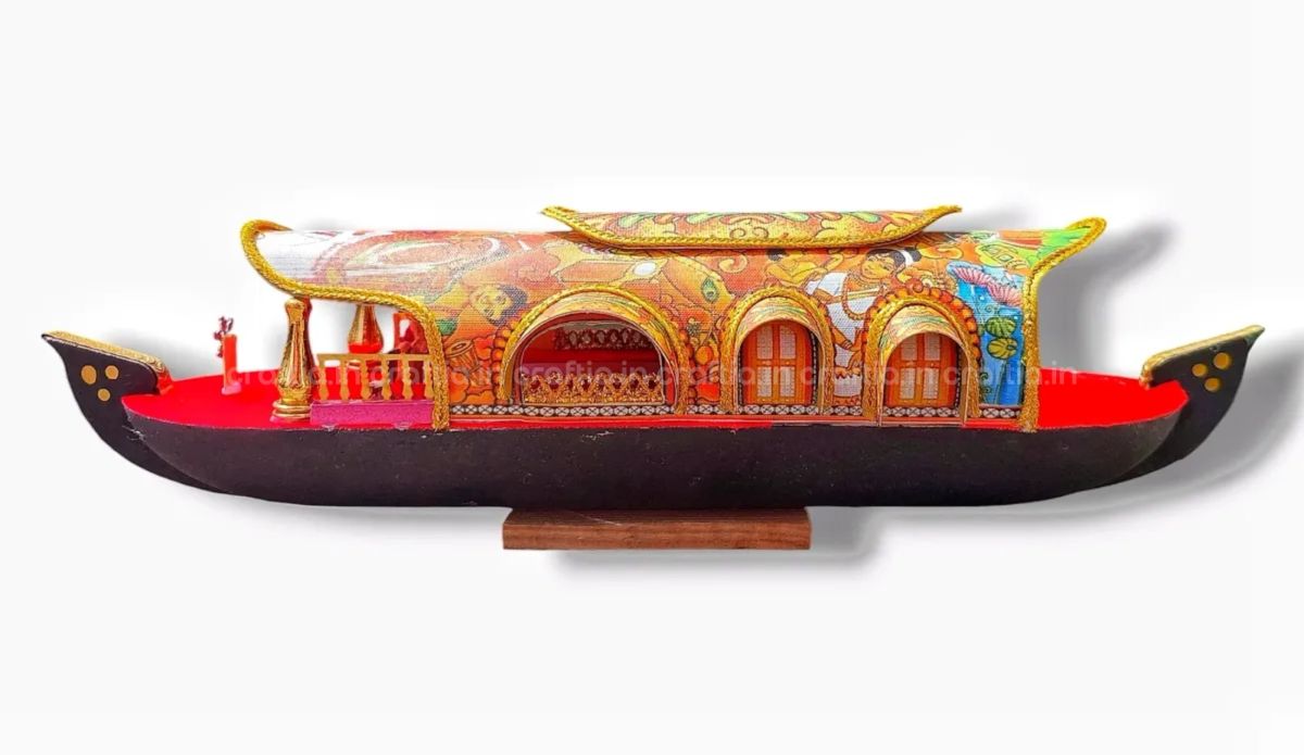 Unique Kerala Houseboat - Handcrafted Kerala Houseboat With Mural Work ...