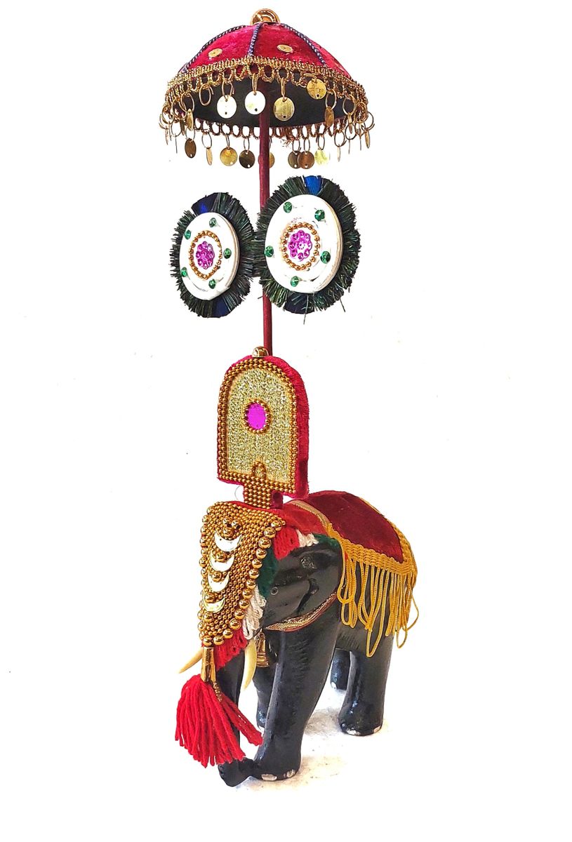 Pooram Elephant Wooden Statue Model 2