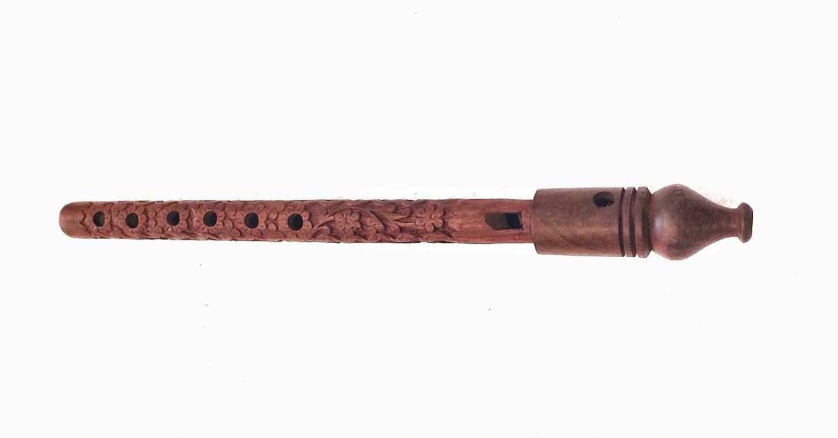 Carved Wooden Flute Model 2