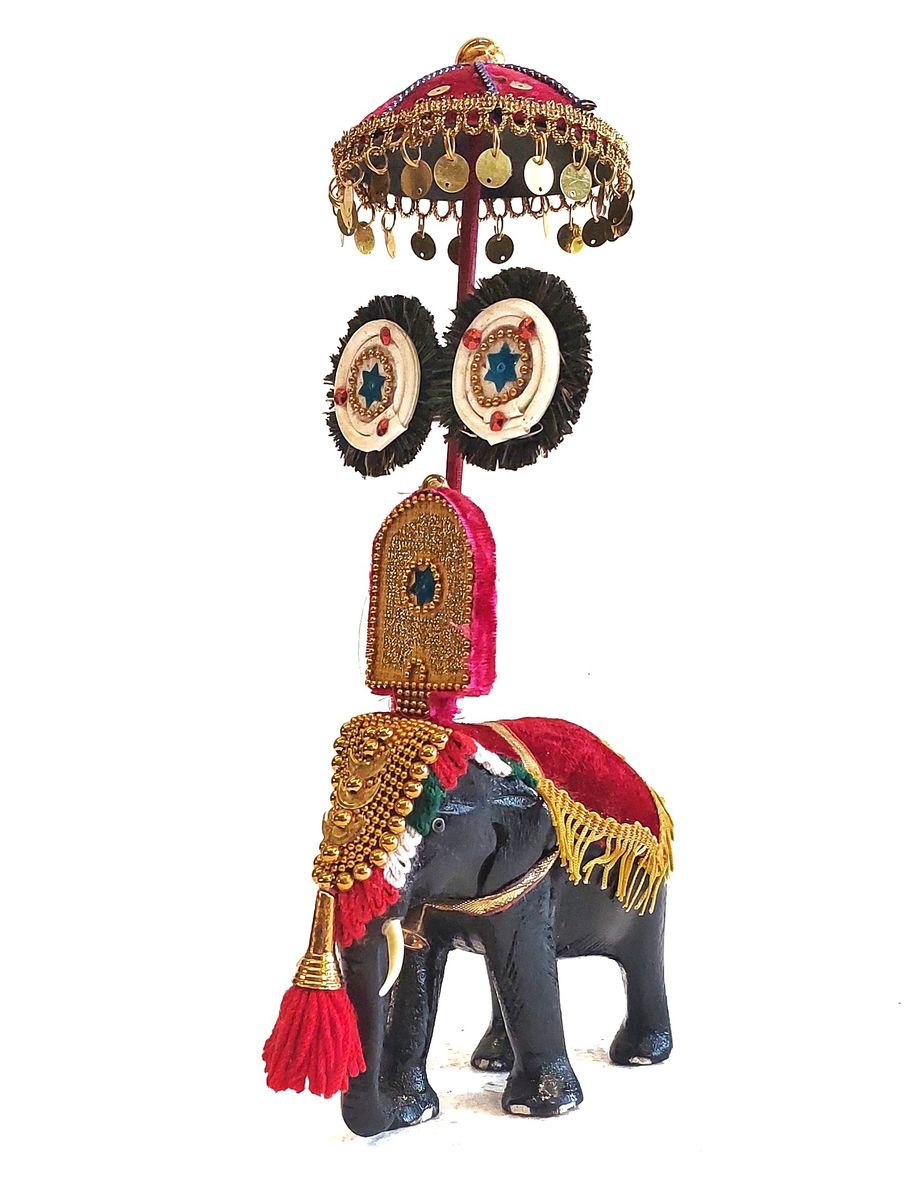 Pooram Elephant Wooden Statue Model 3