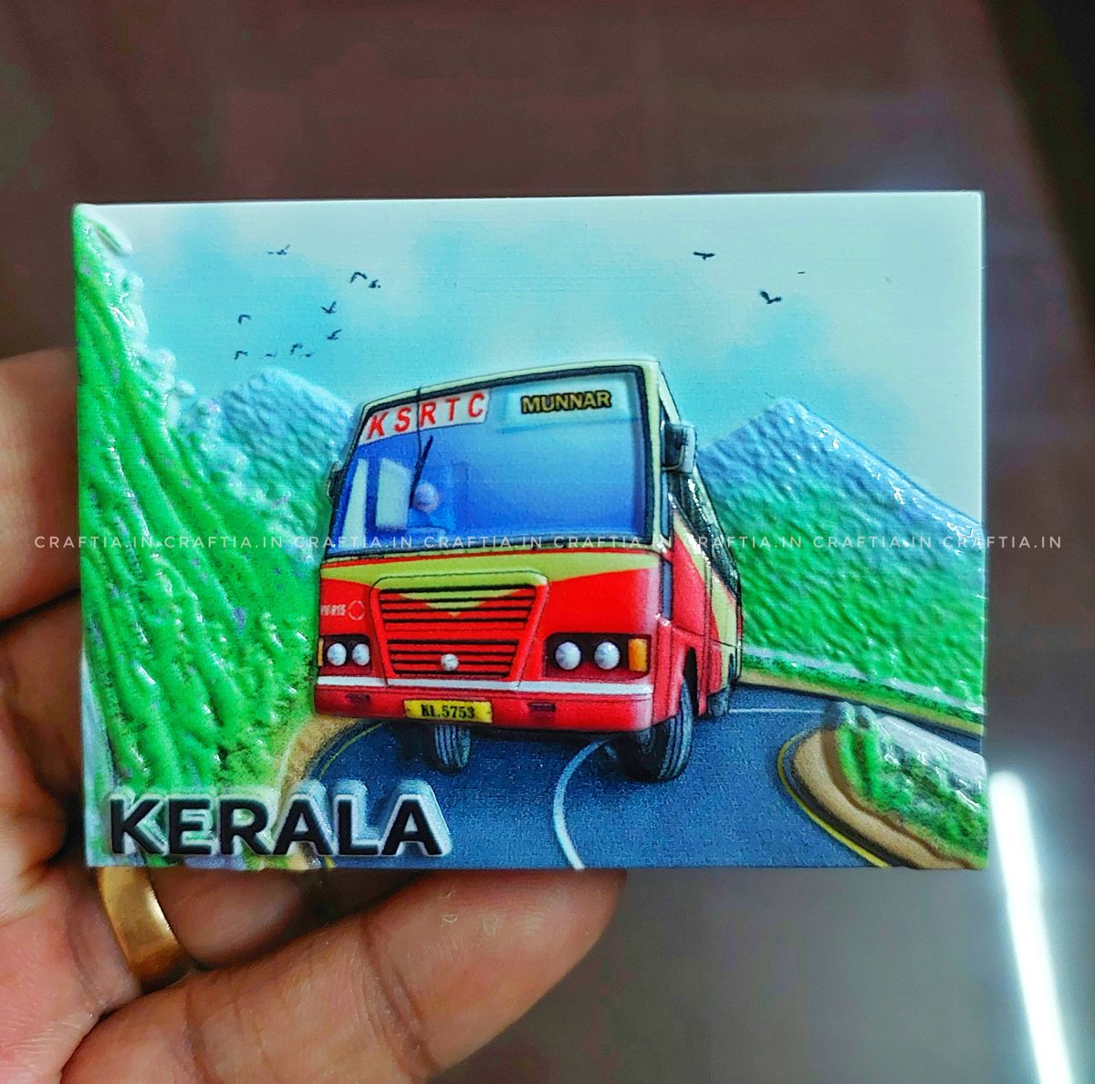 KSRTC Bus Fridge Magnet | Kerala Munnar Bus Fridge Magnet