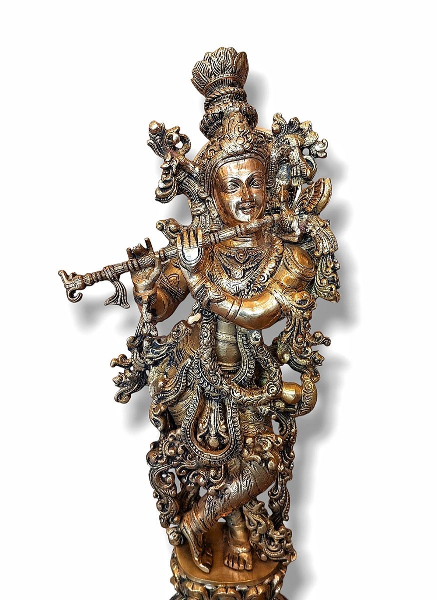 Super Fine Brass Krishna Statue
