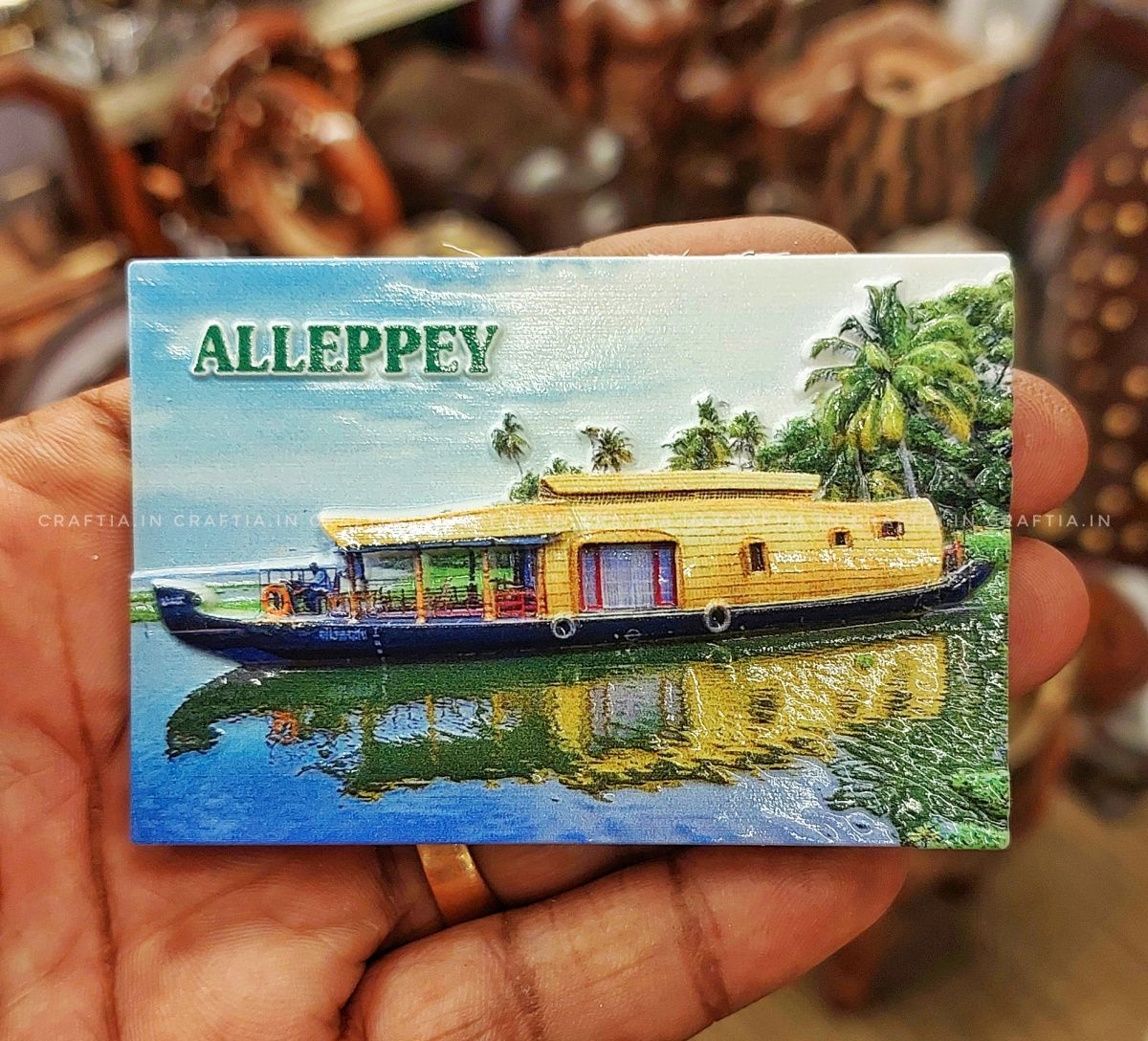 Alleppey Houseboat Fridge Magnet | Kerala Fridge Magnets