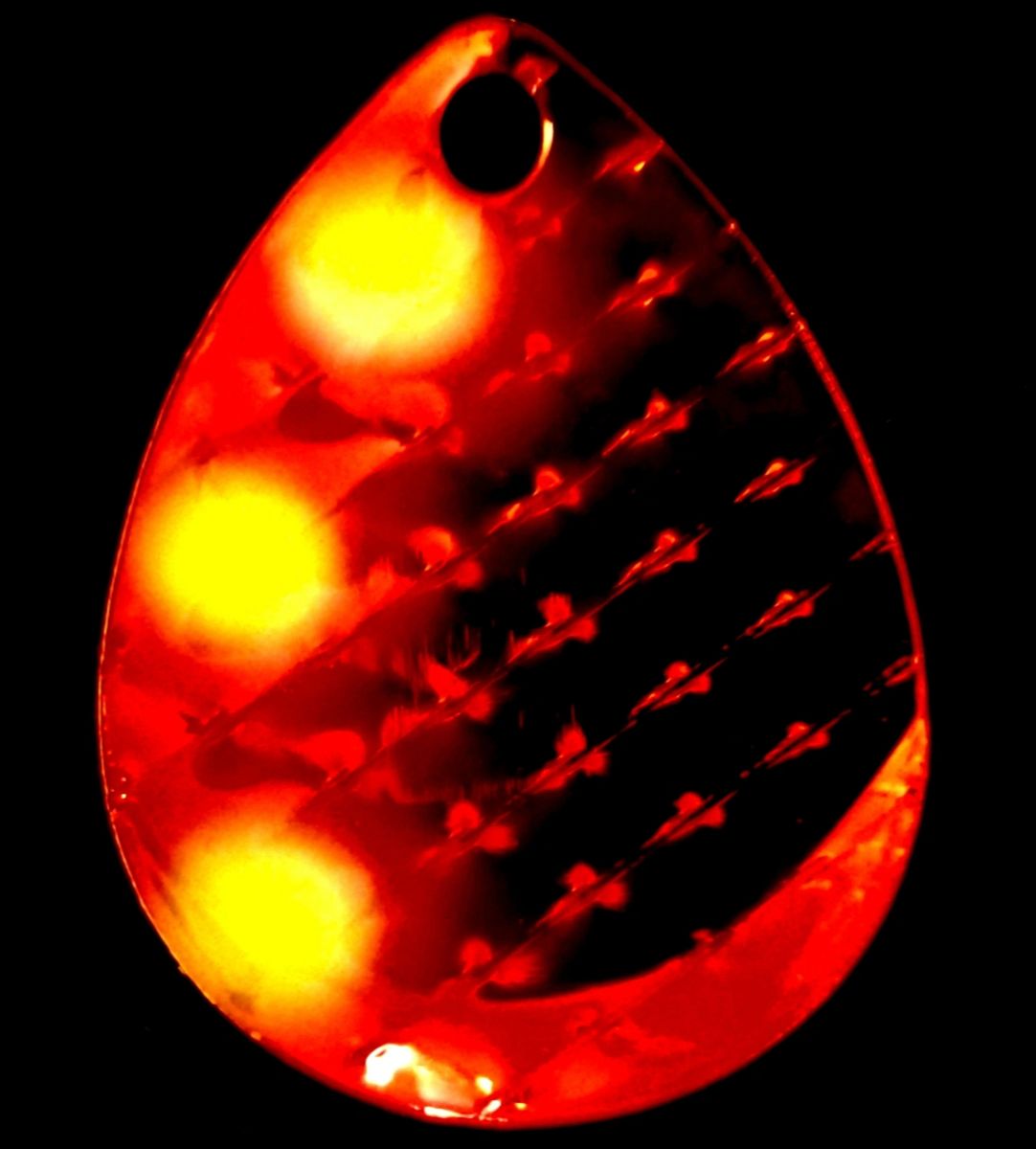 SIC GOLD BLADES W/TRANS BACK - TRANS RED W/CHART DOTS - 3 CT PK - SIZE 5