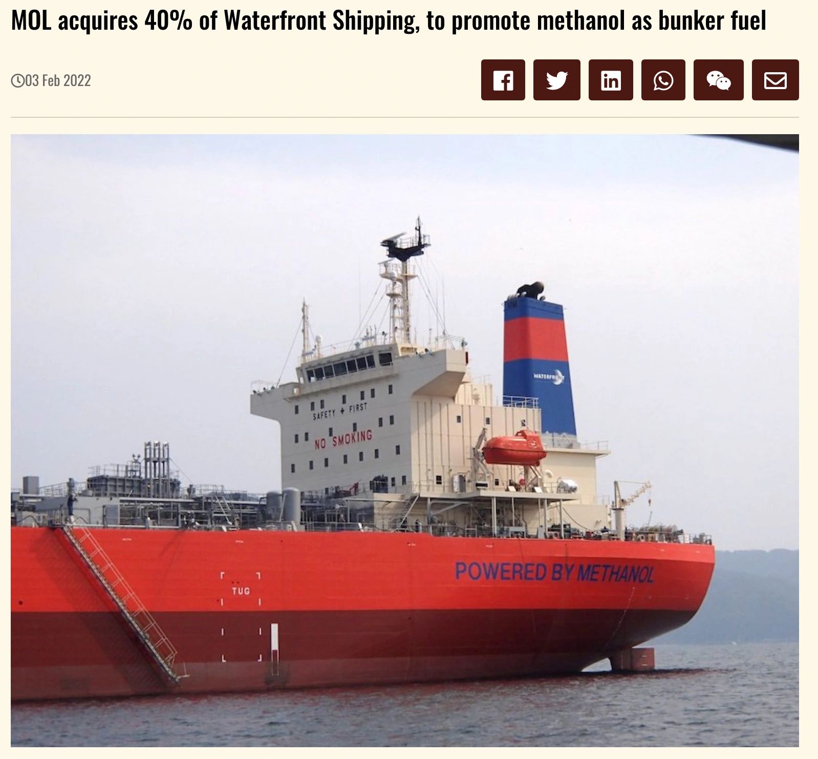 Japan's MOL enters methanol space in decarbonization play