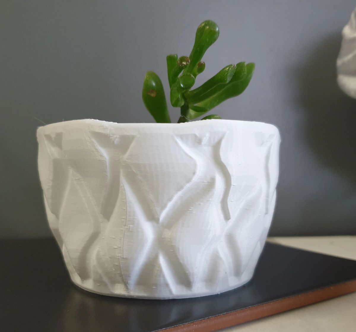 3D Printed Pot Planter - Wavy Clay Pot Look - Succulents