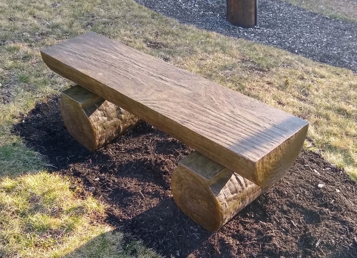 4' Concrete Log Bench