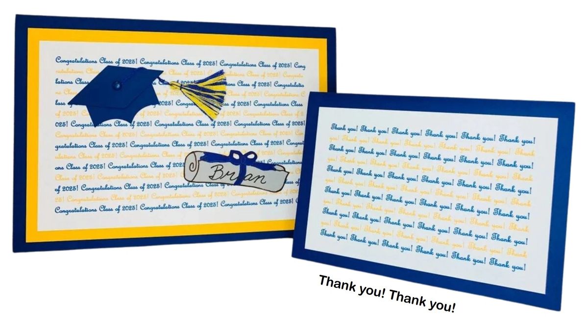 Navy, Gold & White Congratulations Class of 2025 Card Bundle