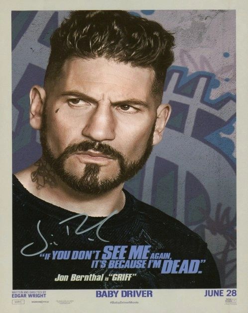 Jon Bernthal Autographed 8X10 Photograph Actor Baby Driver Griff COA TTM