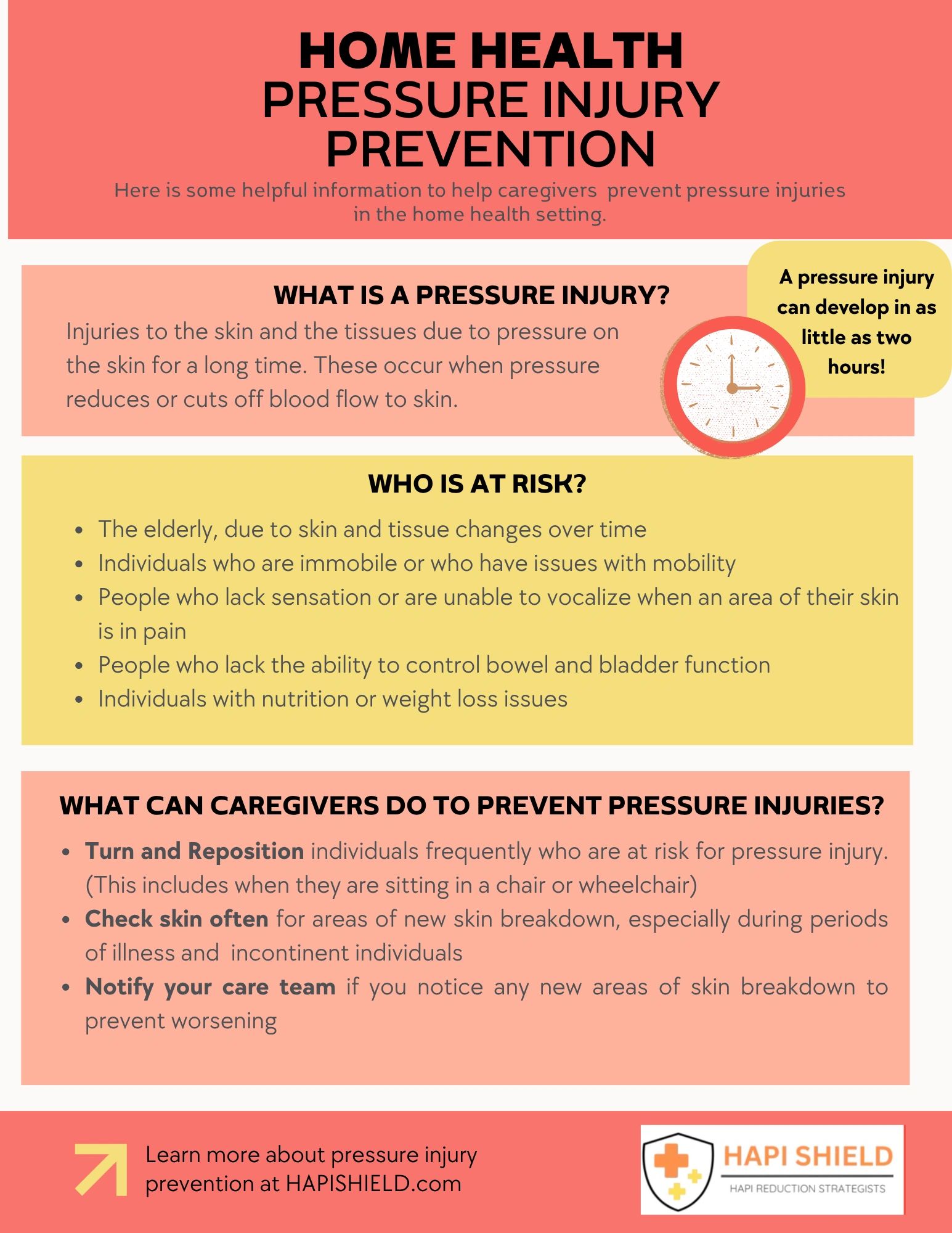 Free Handout for Home Health: Prevent Pressure Injuries!