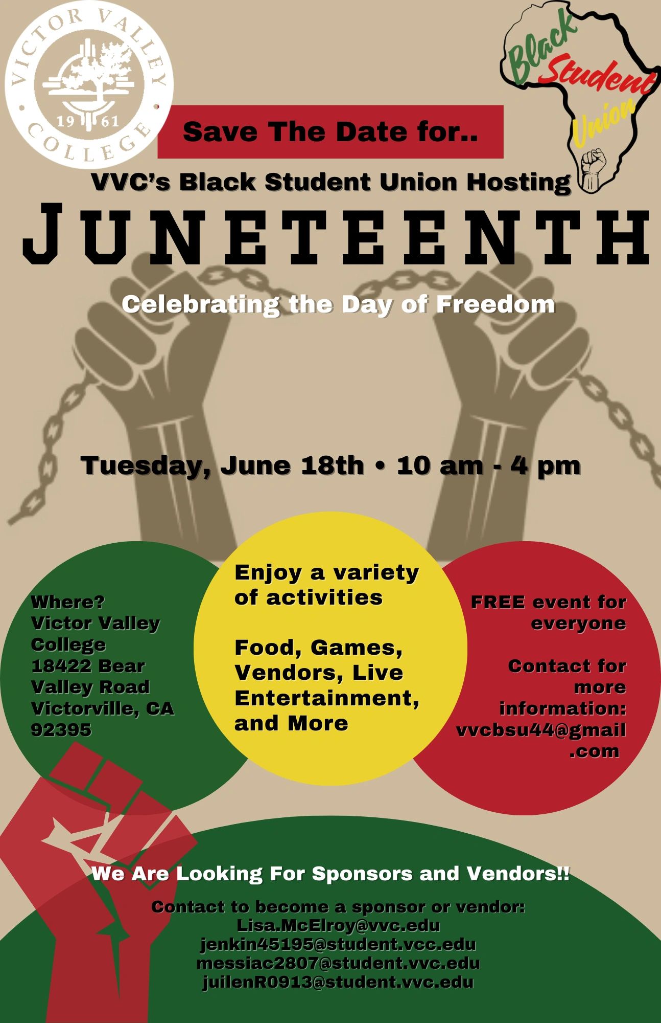 The 2nd Annual Victor Valley College Juneteenth Celebration!