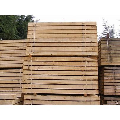 Green Oak 200 x 100 x 2.4m Sleepers pack Of 10 Sleepers