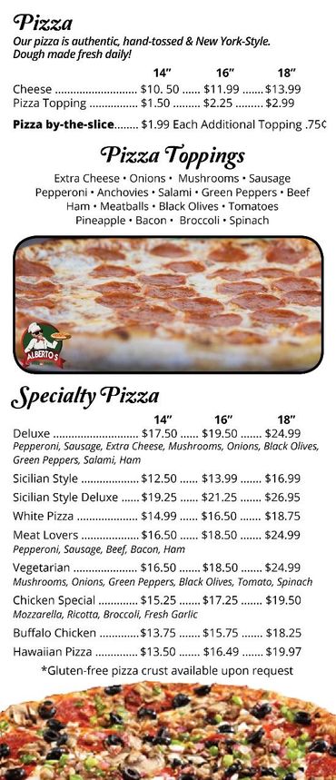 Alberto's Pizza Shop - Pizza Delivery, Subs, Salads, Wings