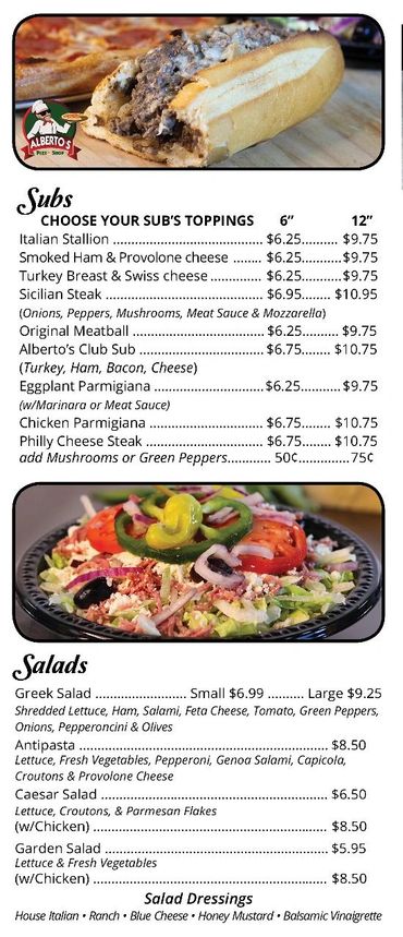 Alberto's Pizza Shop - Pizza Delivery, Subs, Salads, Wings