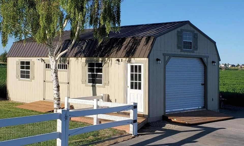 14X40, LOFTED GARAGE WITH DOUBLE BARN DOOR, 2-3X3 WINDOWS WITH SHUTTER ...