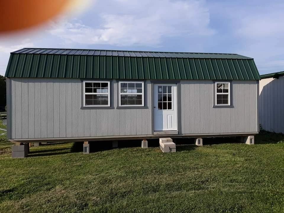 CUSTOM BUILD, 12x40 LOFTED BARN WITH 2, 9 LITE HOUSE DOOR AND 3-2X3 ...