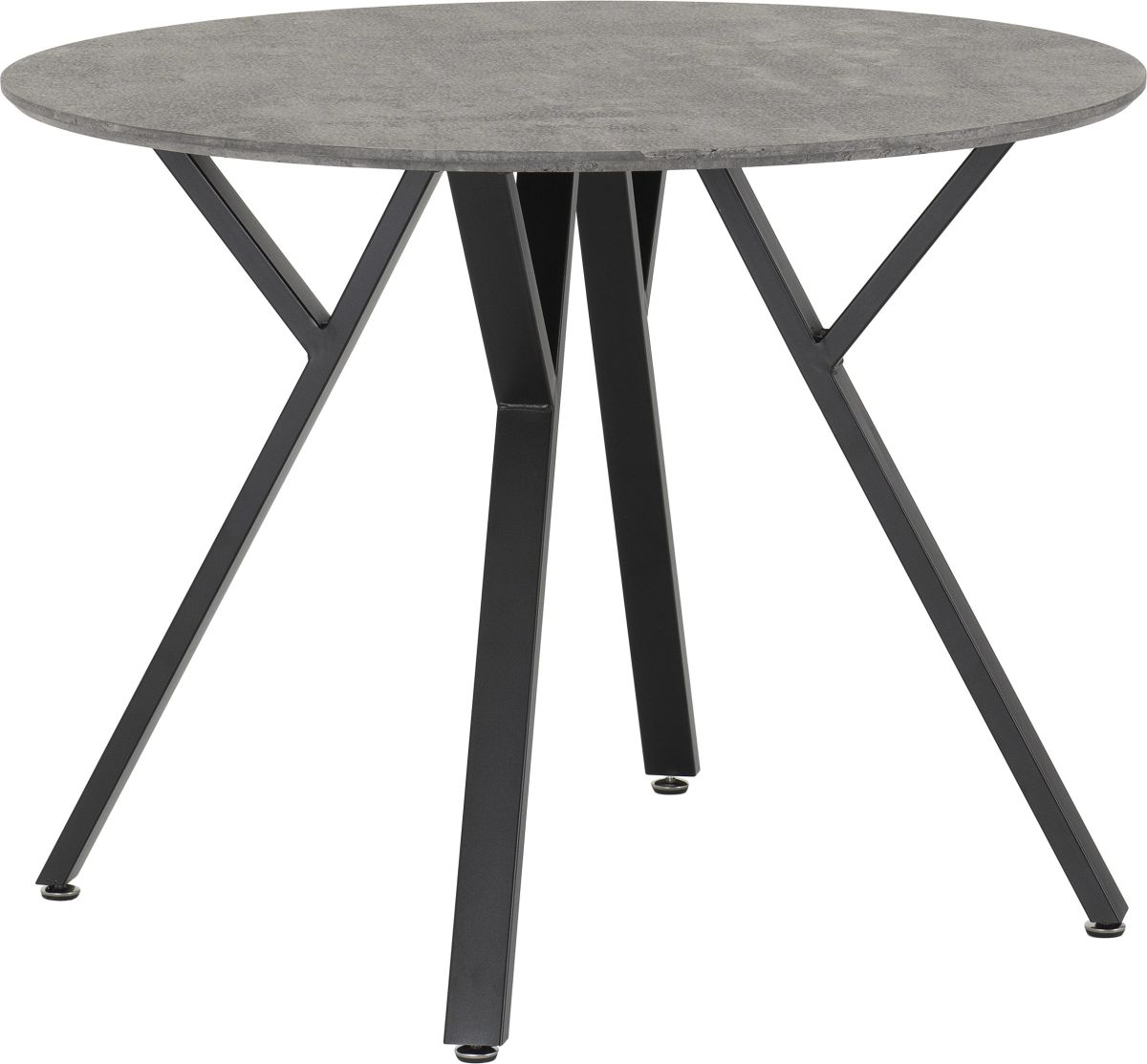 Athens Round Dining Table Concrete Effect Top Black Metal legs (A ...