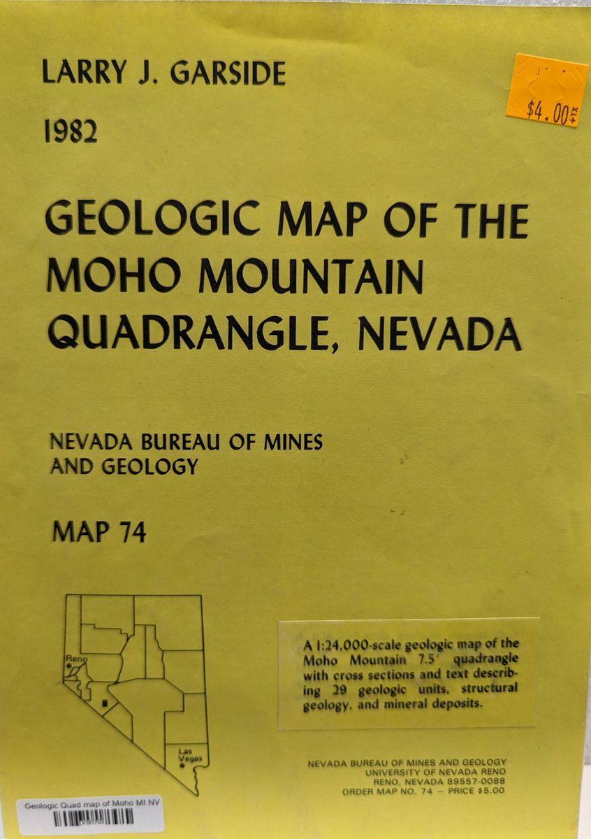 Geologic Quad map of Moho Mt Quad, NV