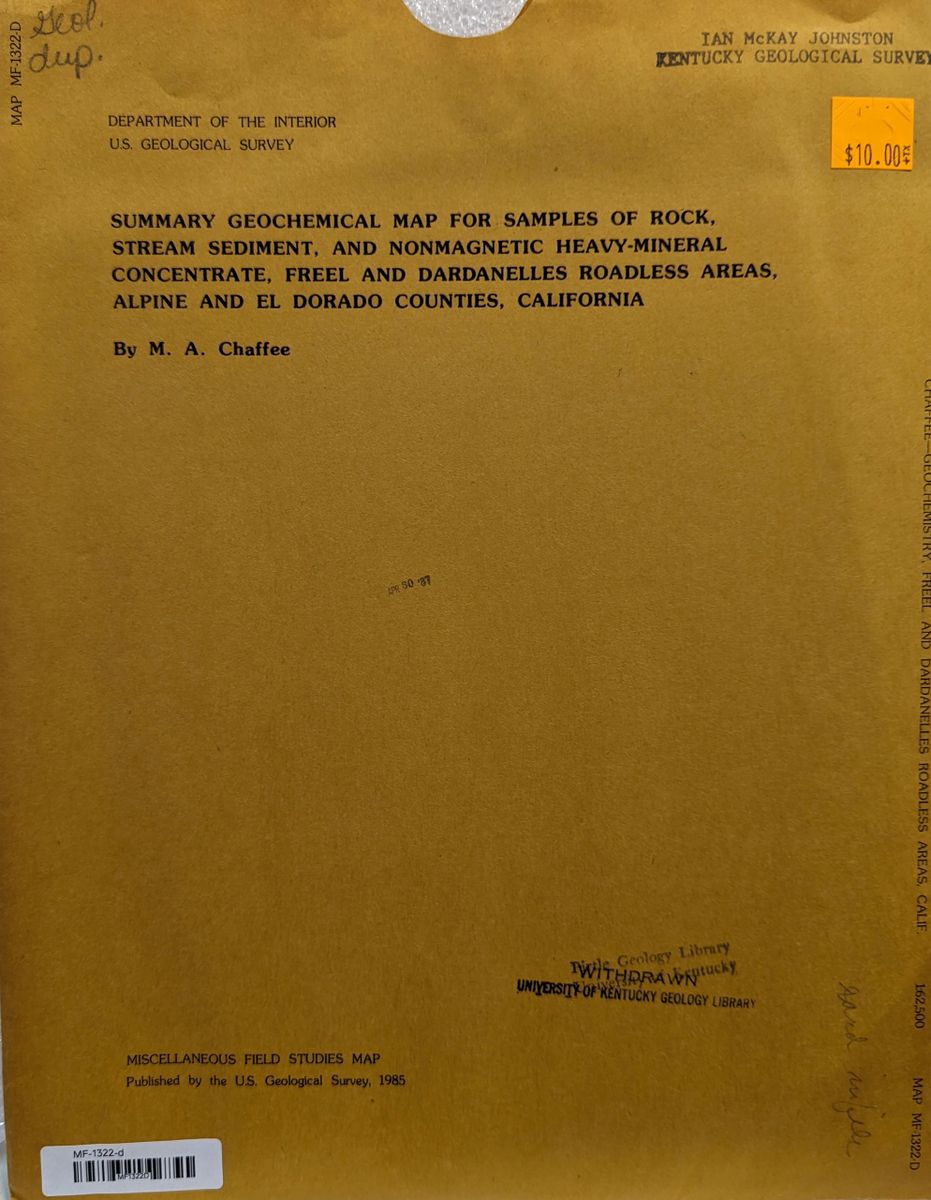 Sum of Geochemical Map for Sample of Rock, Dardanelles, Alpine and El ...