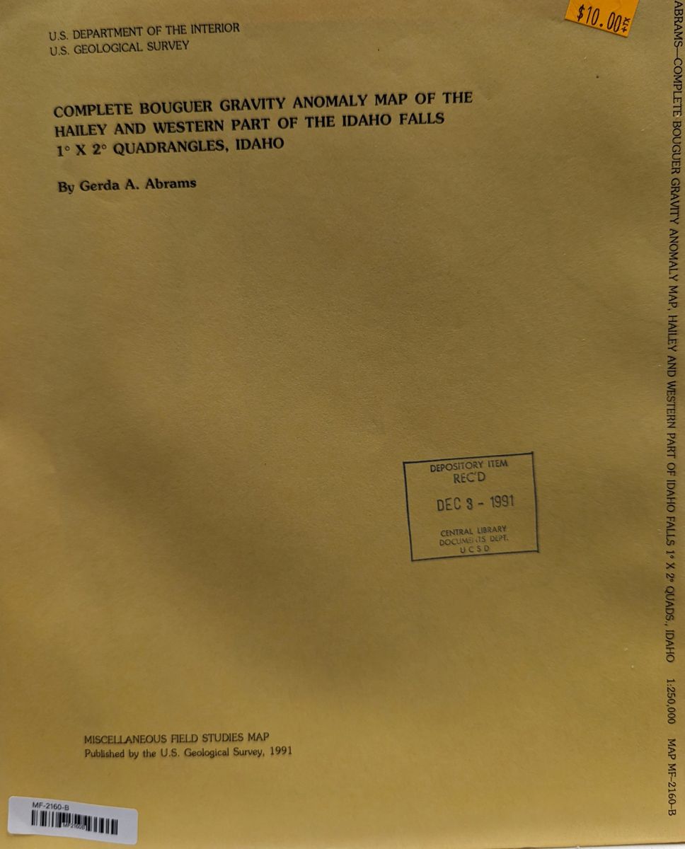 Complete Bouguer Gravity Anomaly Map of the Hailey and Western Part of ...
