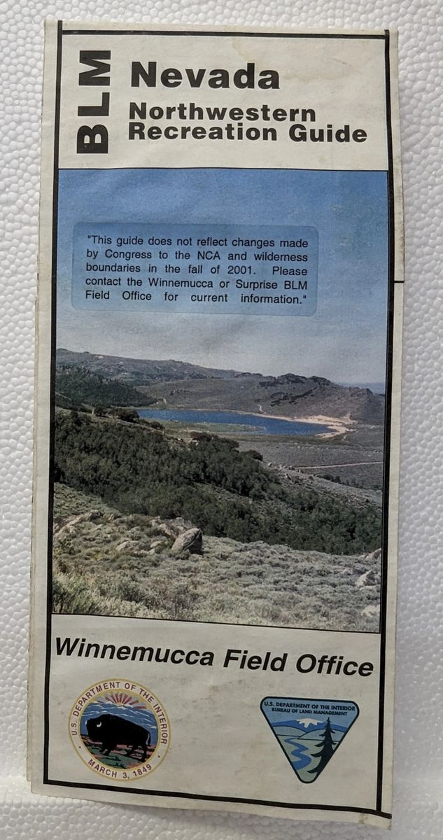 BLM Map Nevada Northwestern Recreation Guide 2001