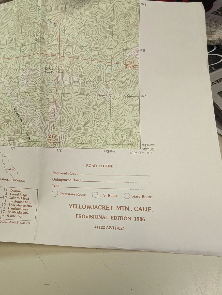 Classic USGS Yellowjacket Mountain California 7.5'x7.5' Topo Map