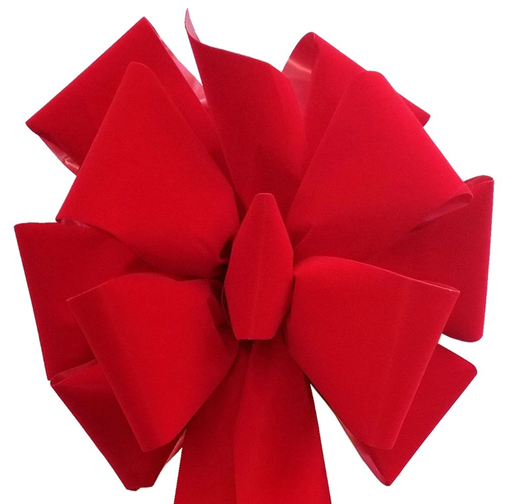 15" x 44" Red Velvet Christmas Bows 4 Pk