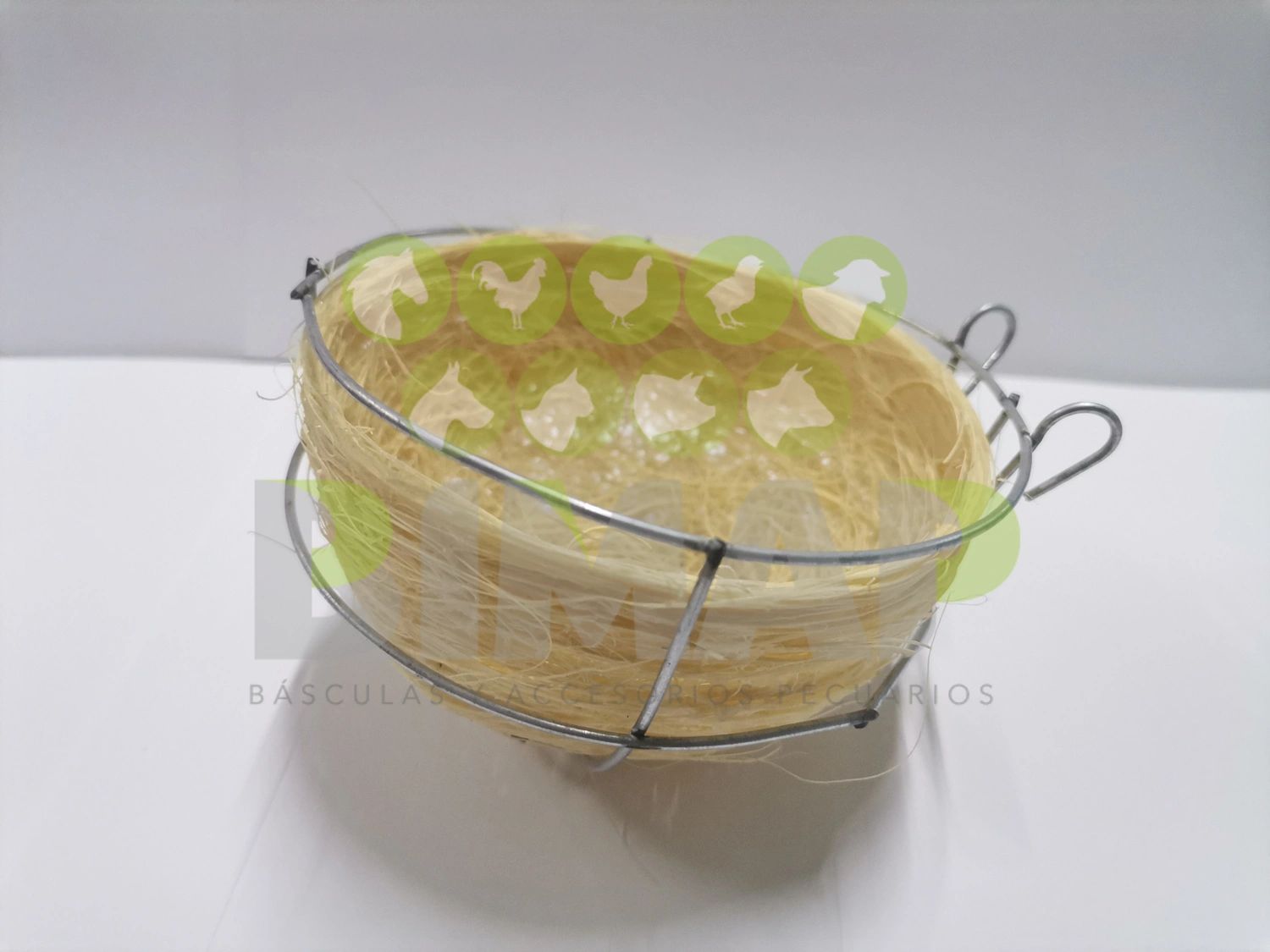 Nido chico base alambre forro de ixtle para aves