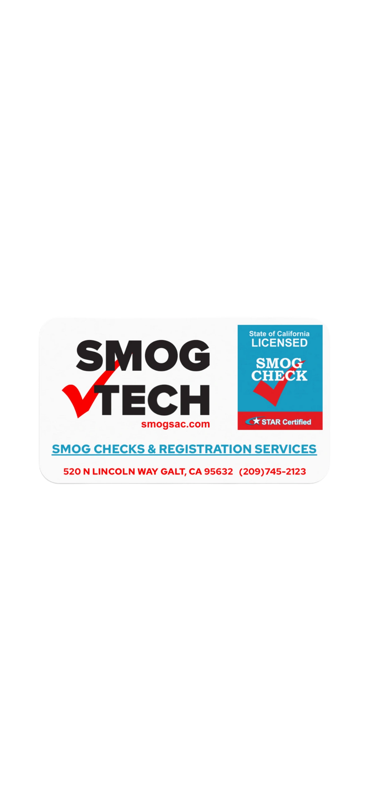 Smog, Registration Service - Smogsac - Galt, California
