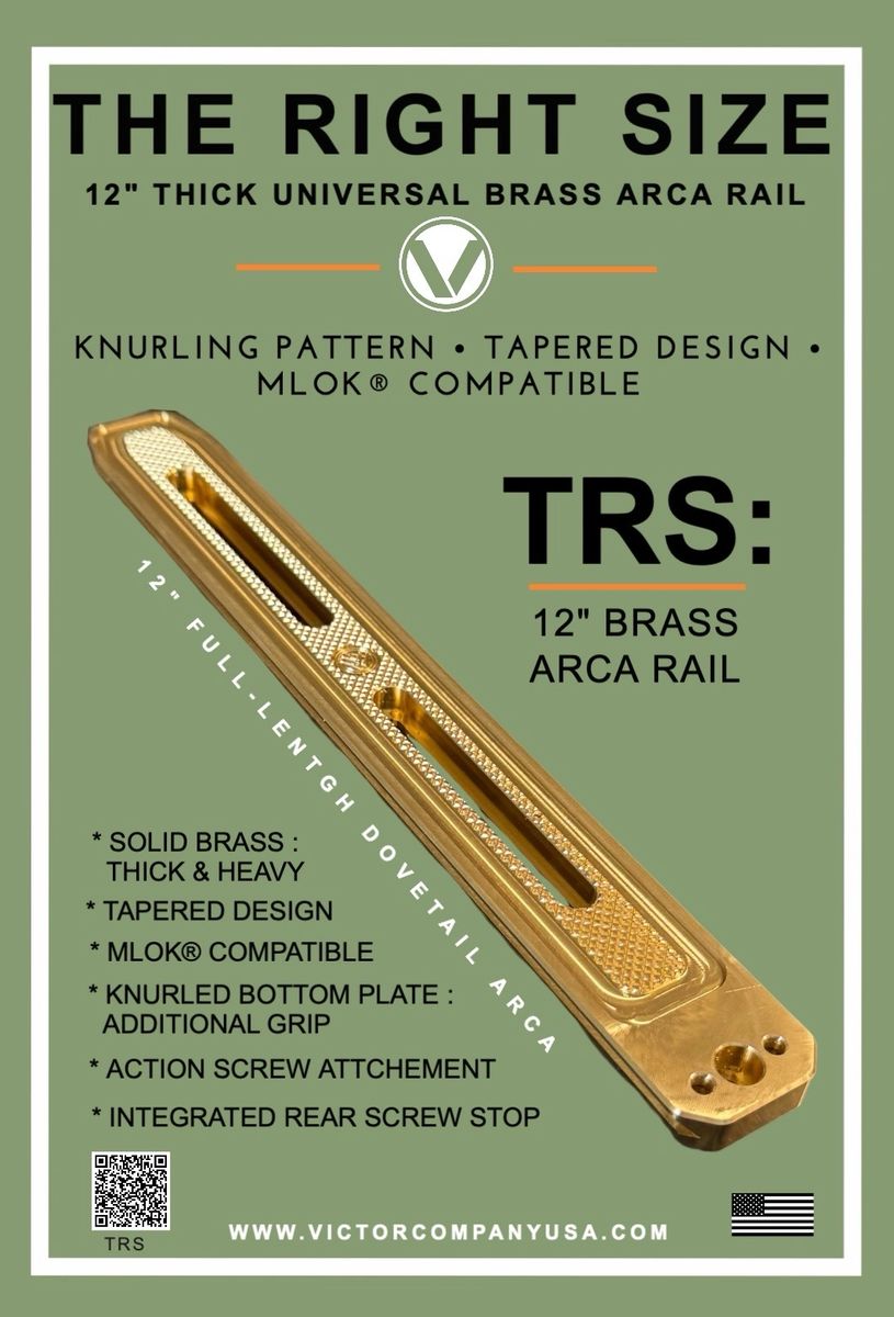 The RIGHT SIZE (TRS) 12" BRASS Universal Arca Rail