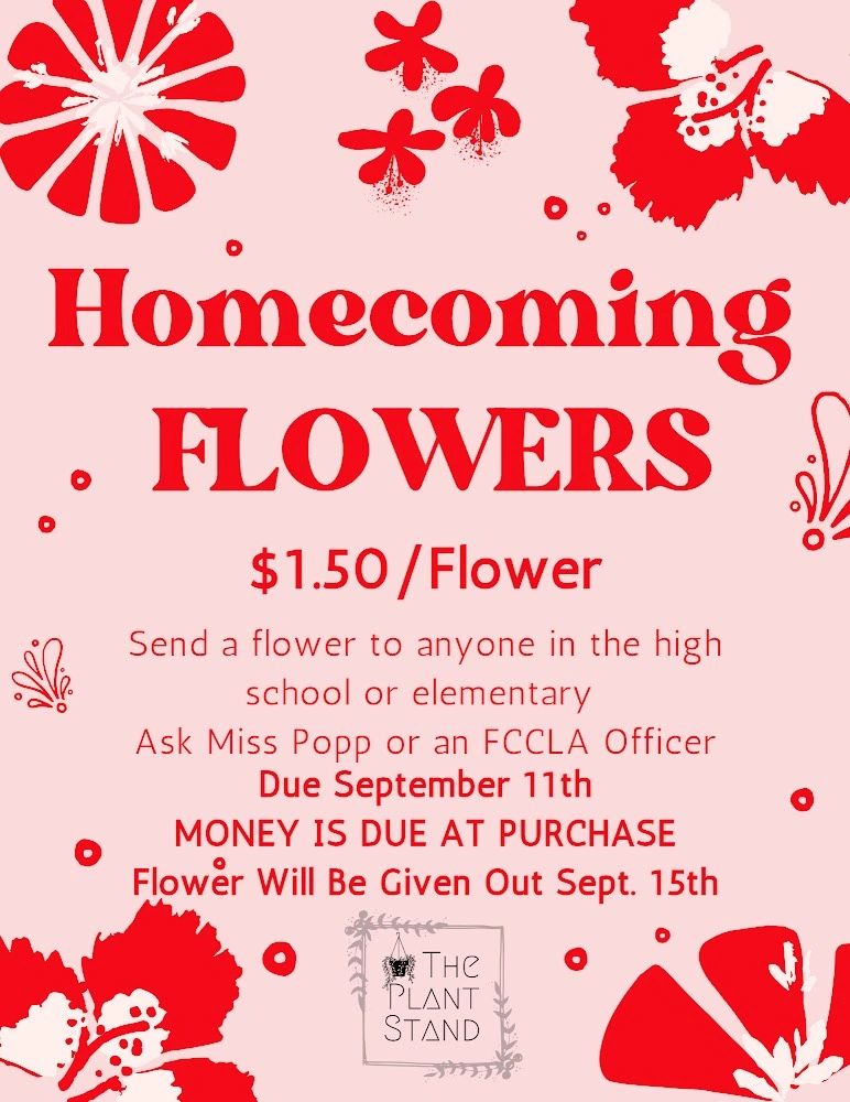 FCCLA Flowers For Sale!
