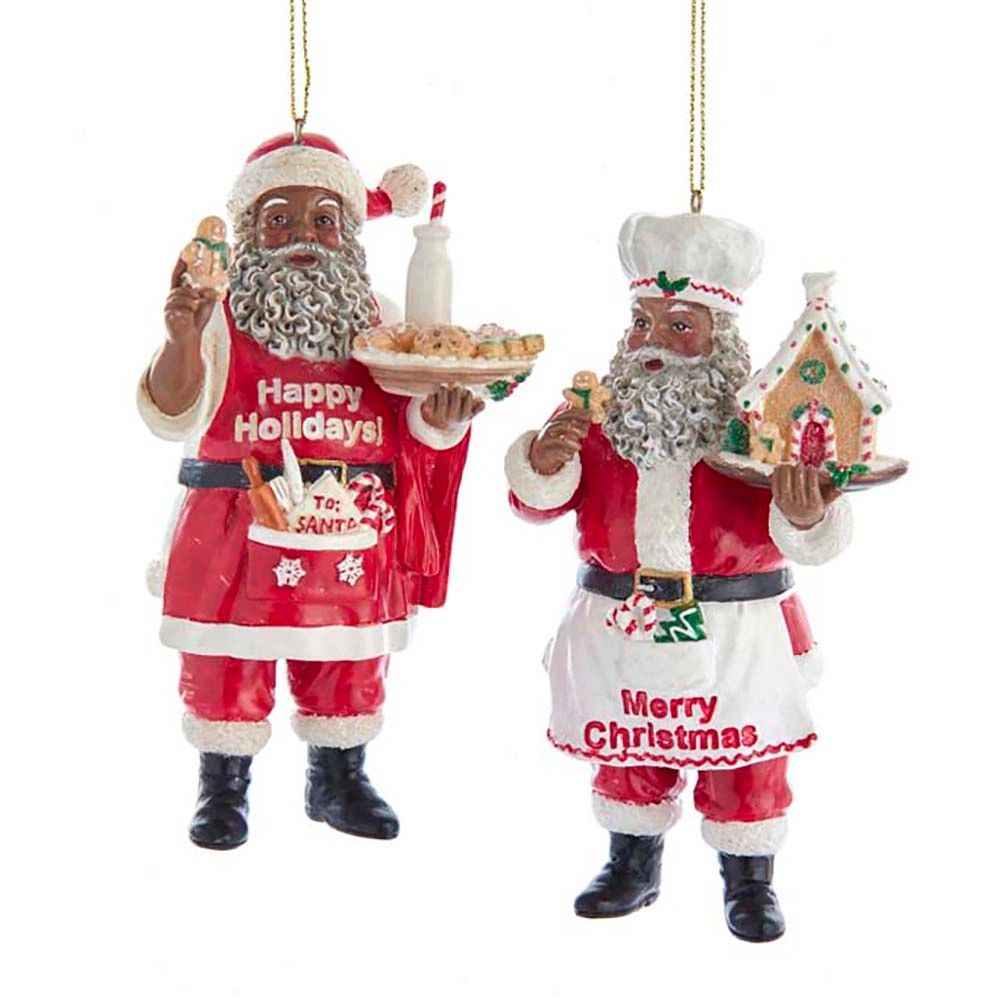 Chef Santa Ornaments, Set of Two