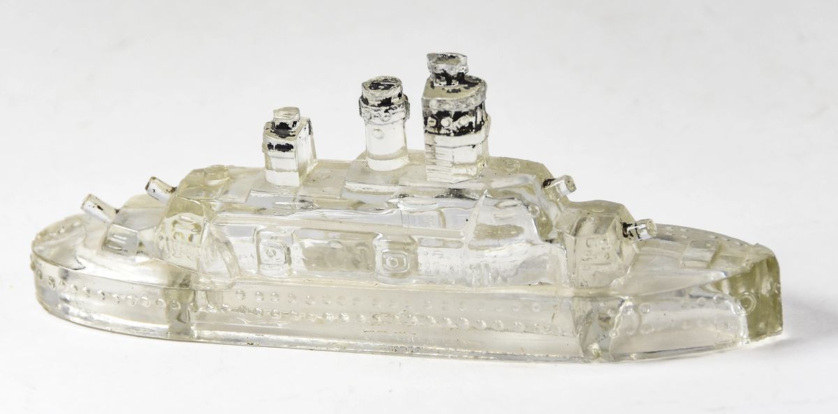 Glass Candy Container Battleship