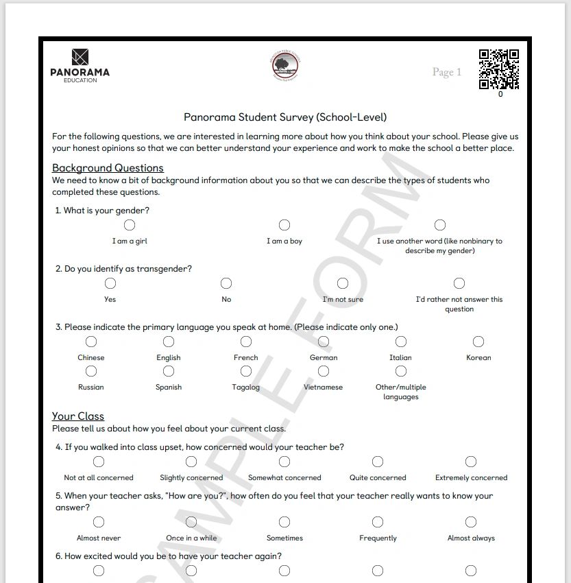 Student SEL Survey and Privacy Concerns