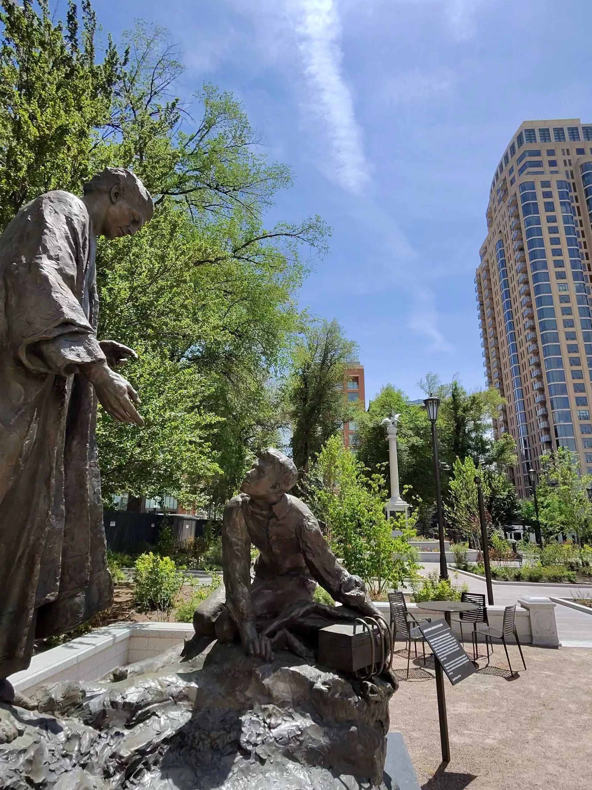 Joseph Smith receives the Gold Plates Statue at Temple Square