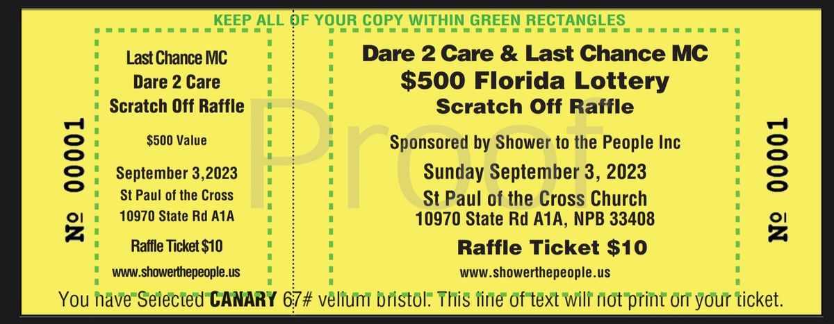 Scratch off raffle ticket