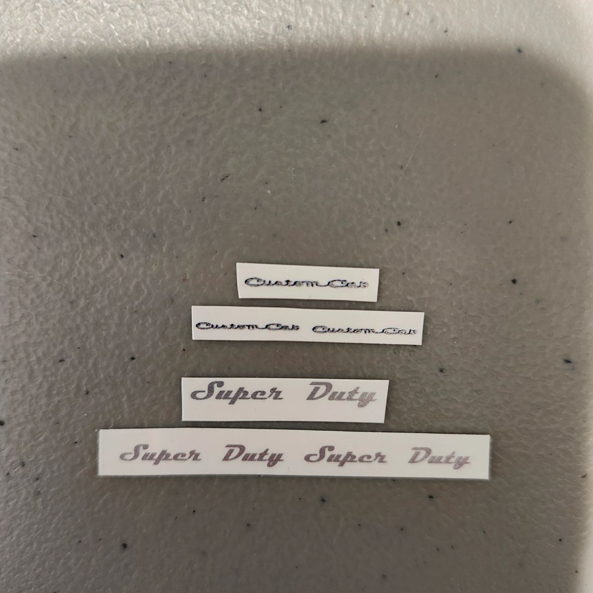 Ford SUPER DUTY and CUSTOM CAB Logo Decals 1/25th Scale - Chrome silver ...