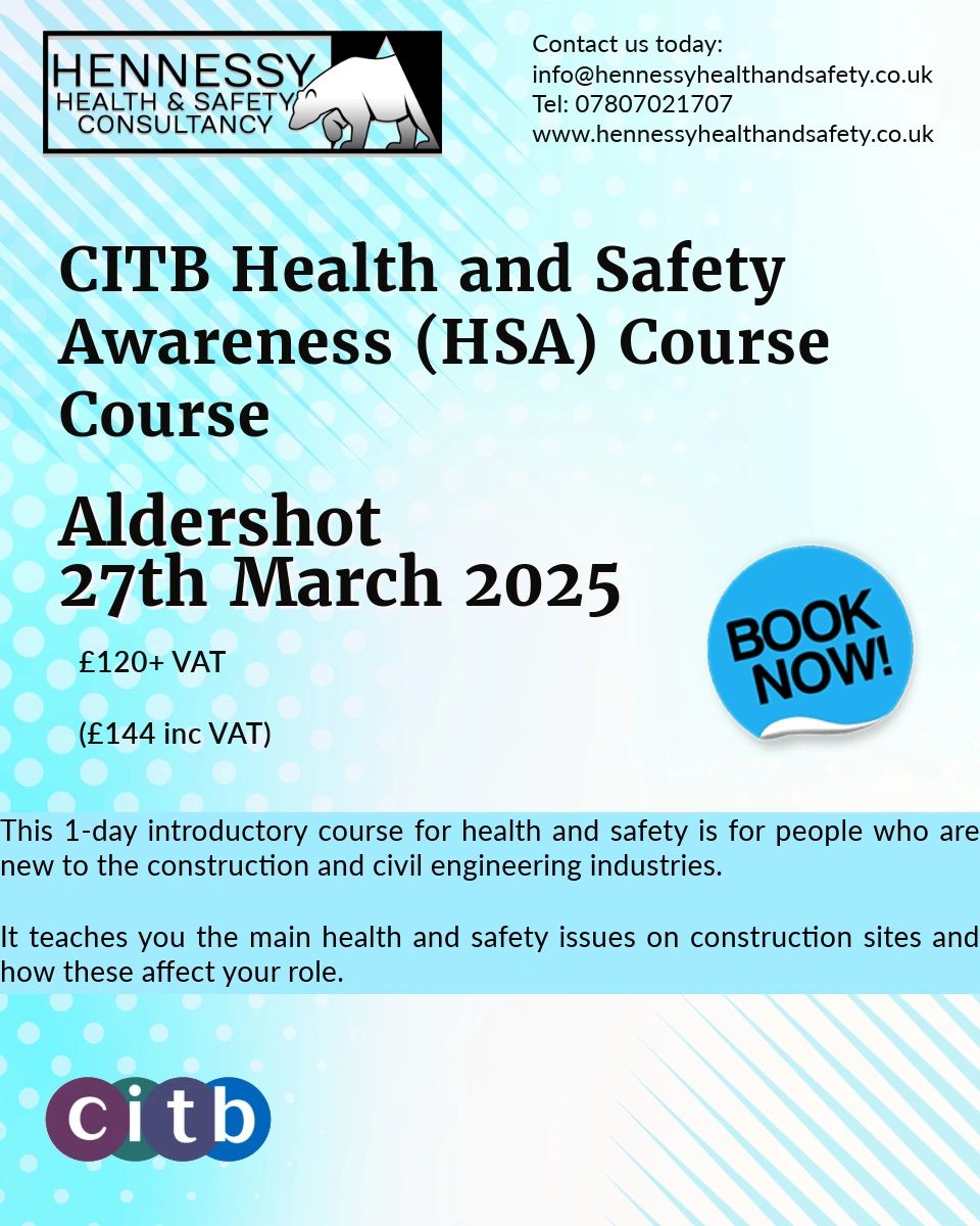 Health and Safety Awareness (HSA) Course – Aldershot, 27th March