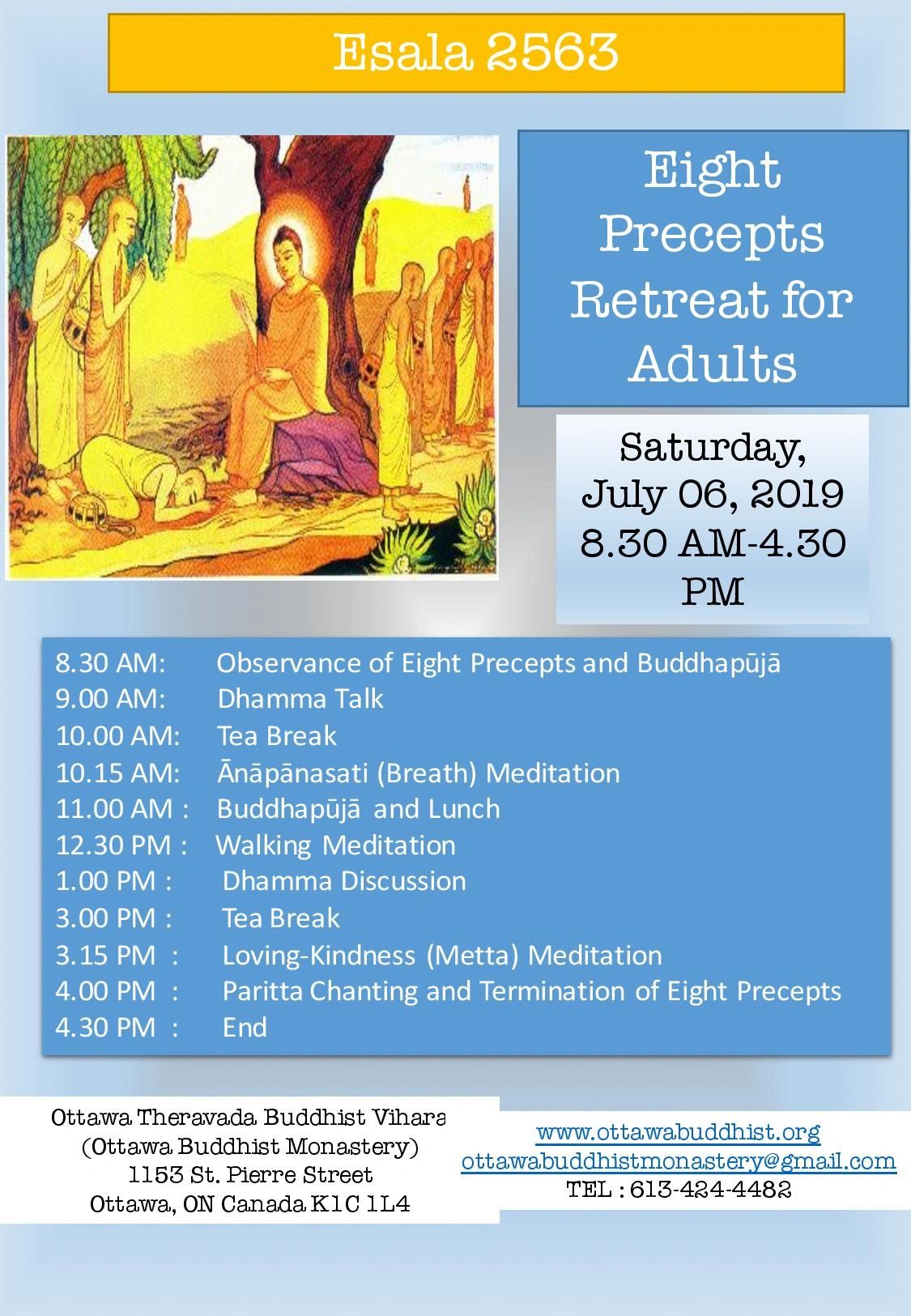 Eight Precepts Retreat for Adults (Esala 2563 Celebrations)