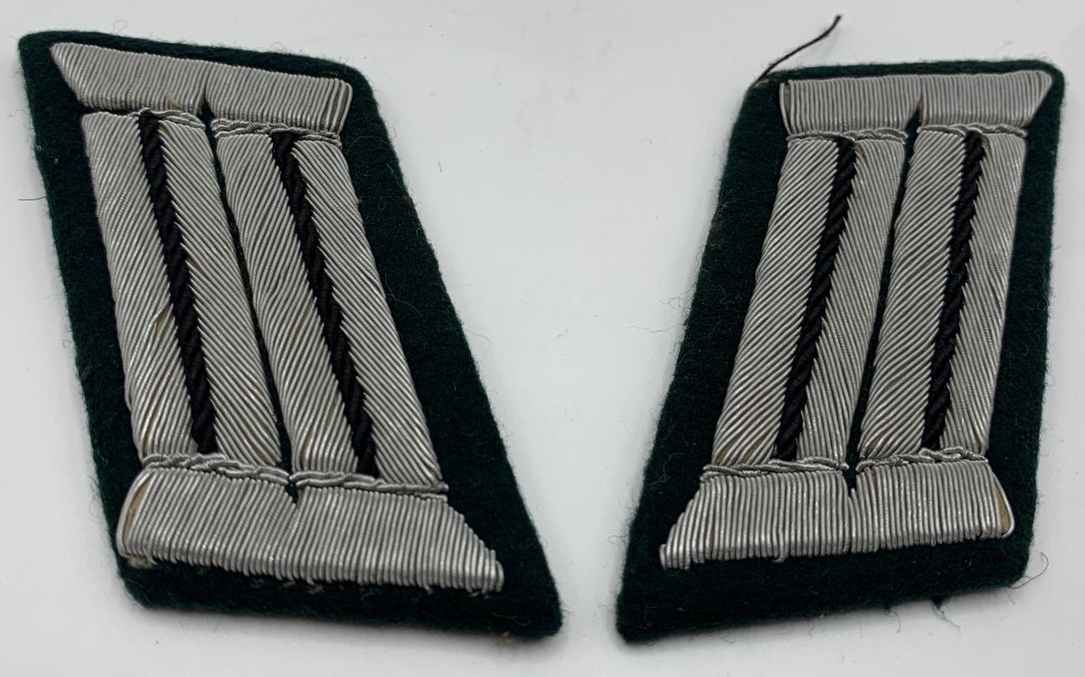 WW2 German Heer Collar Tabs Officer Engineers (Black)