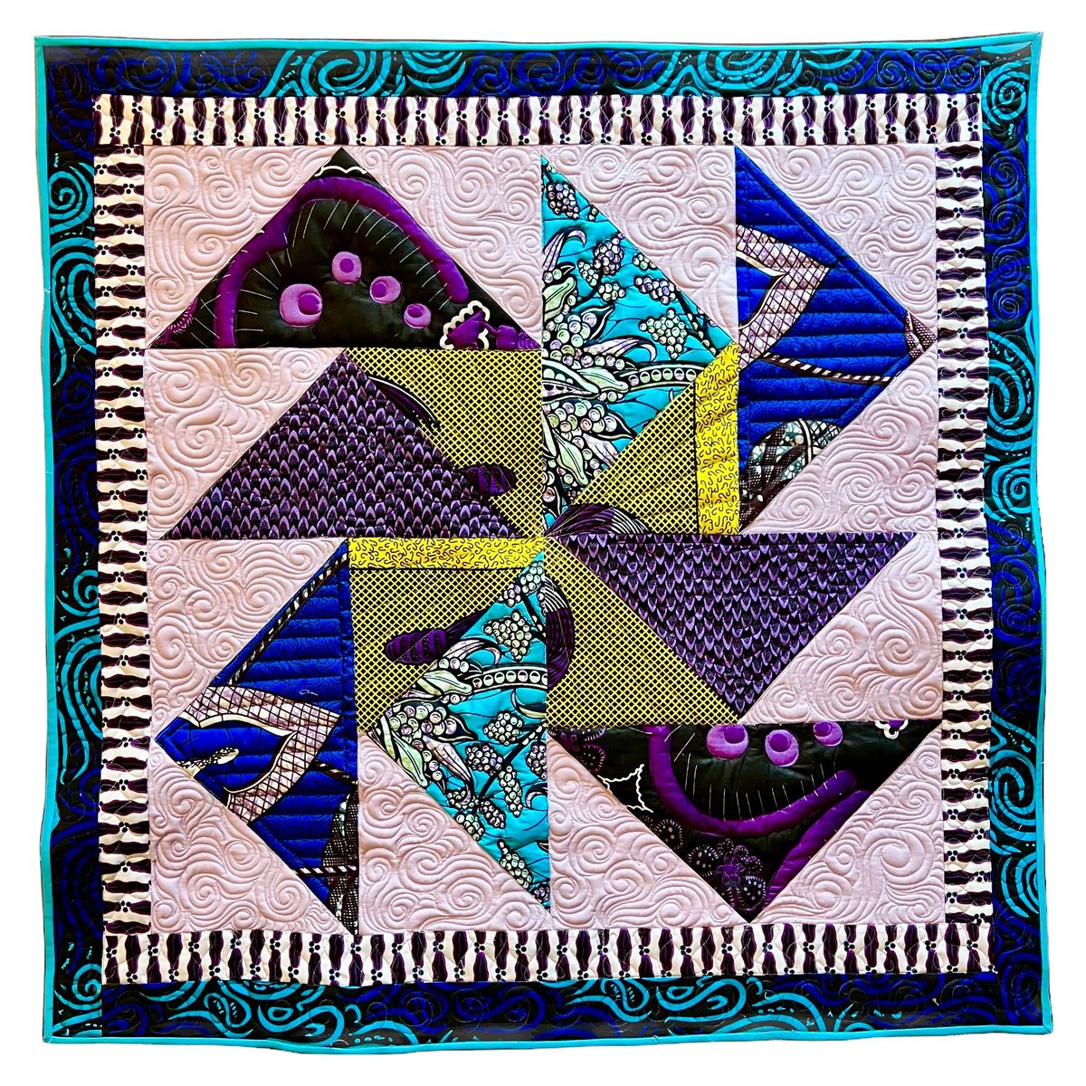 Purple Kwanzaa Quilt Wall Hanging Pattern (36 1/2" x 36 1/2")