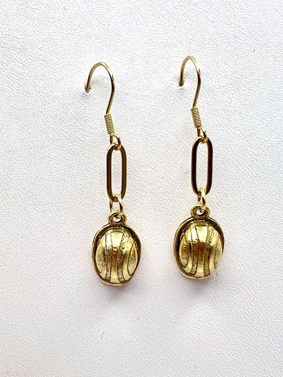 Gold Hard Hat Earrings