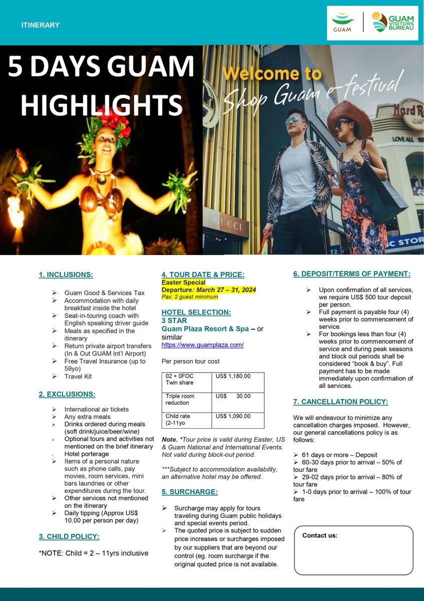 5 Days Guam Easter Special