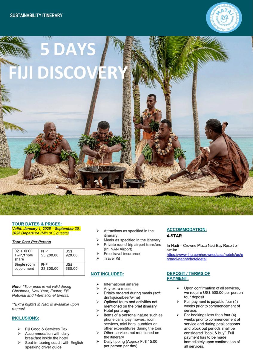 5 Days Fiji Discovery (Sustainability Itinerary)