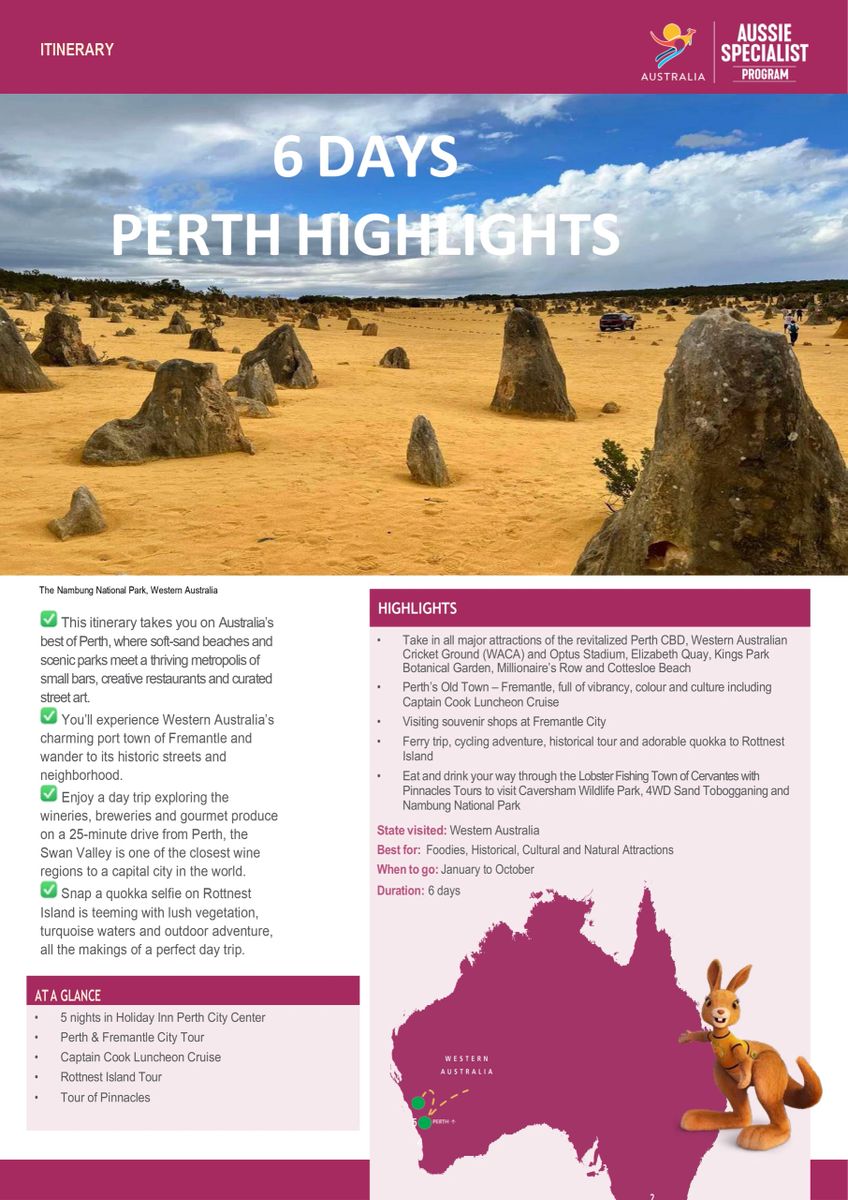 6 Days Perth Highlights