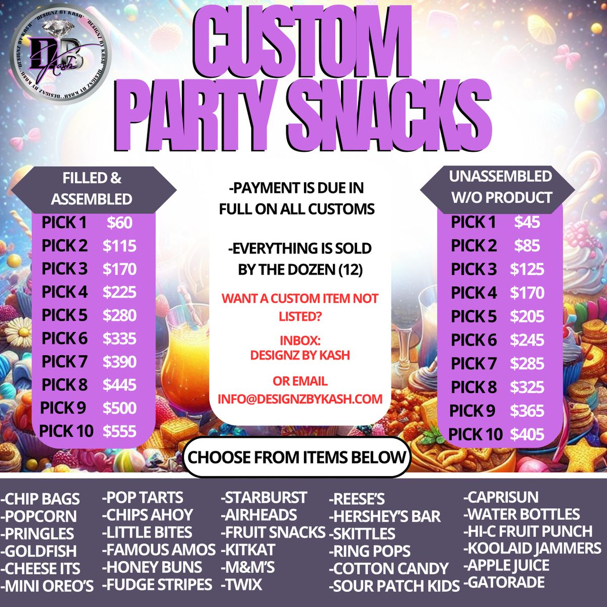 Custom Party Snacks