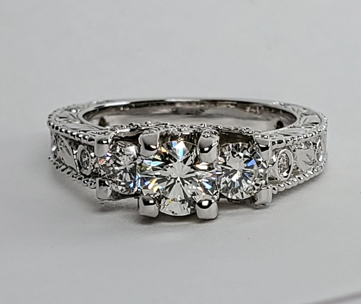 Custom scroll design ring